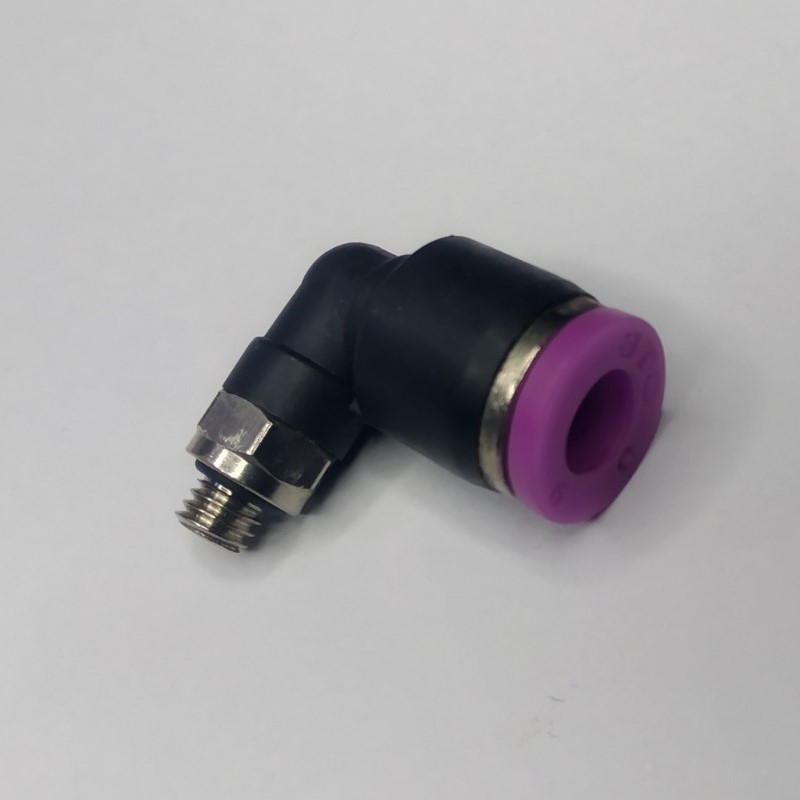 Conector Codo, tubo 6 mm - M5